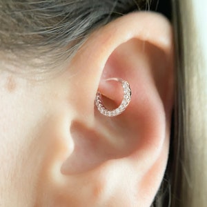 Rook Piercing - Rook Earring - Rook Hoop - Gold Rook - Diamond Rook ...