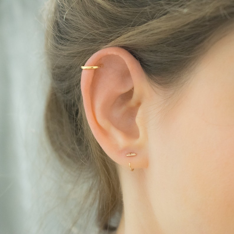Ear Cuff Clip on Fake Piercing - Helix Cuff Hoop - Ear Cuffs - Gold Ear Cuff - Cuff Earring - No ...