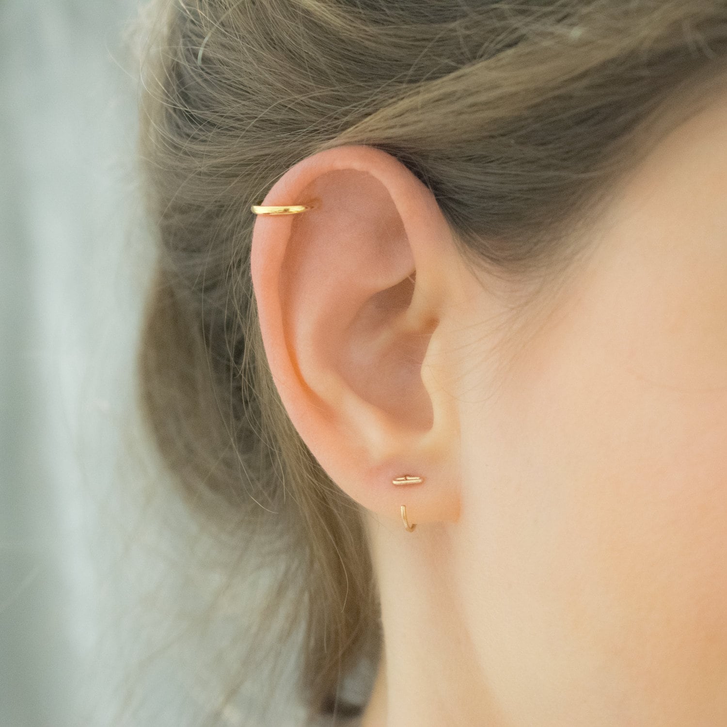 Ear Cuff Clip on Fake Piercing - Helix Cuff Hoop - Ear Cuffs - Gold Ear ...