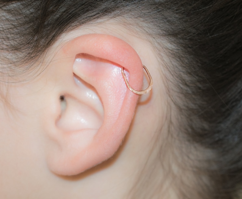 Rose Gold Helix Ring, Helix Piercing, Ellipse Helix, Helix Jewelry, Ear ...
