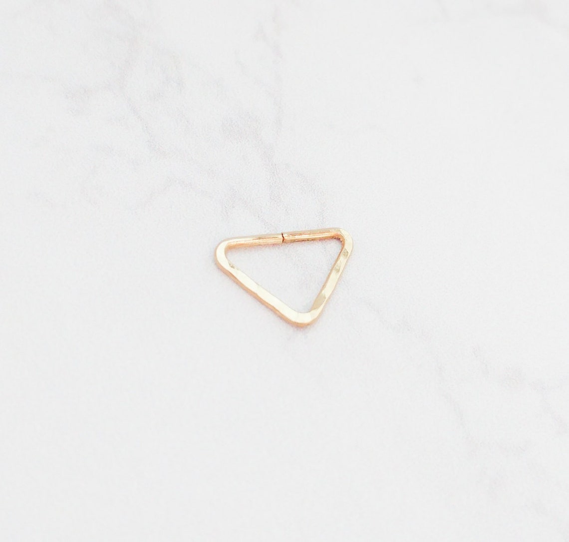 Triangle Helix Hoop Earring Gold Helix Piercing 18 Gauge - Etsy