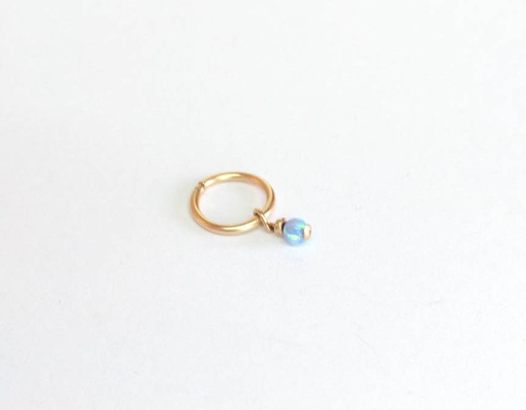Belly Button Piercing Hoop With Opal, Belly Ring, Opal Belly Ring, Hoop ...