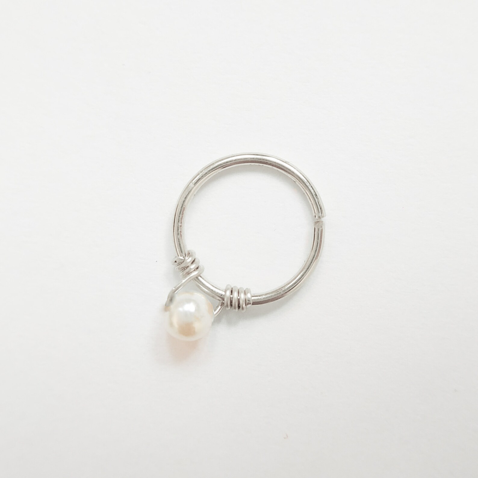 Pearl Helix Piercing - Helix Earring Hoop With Pearl - Pearl Cartilage ...