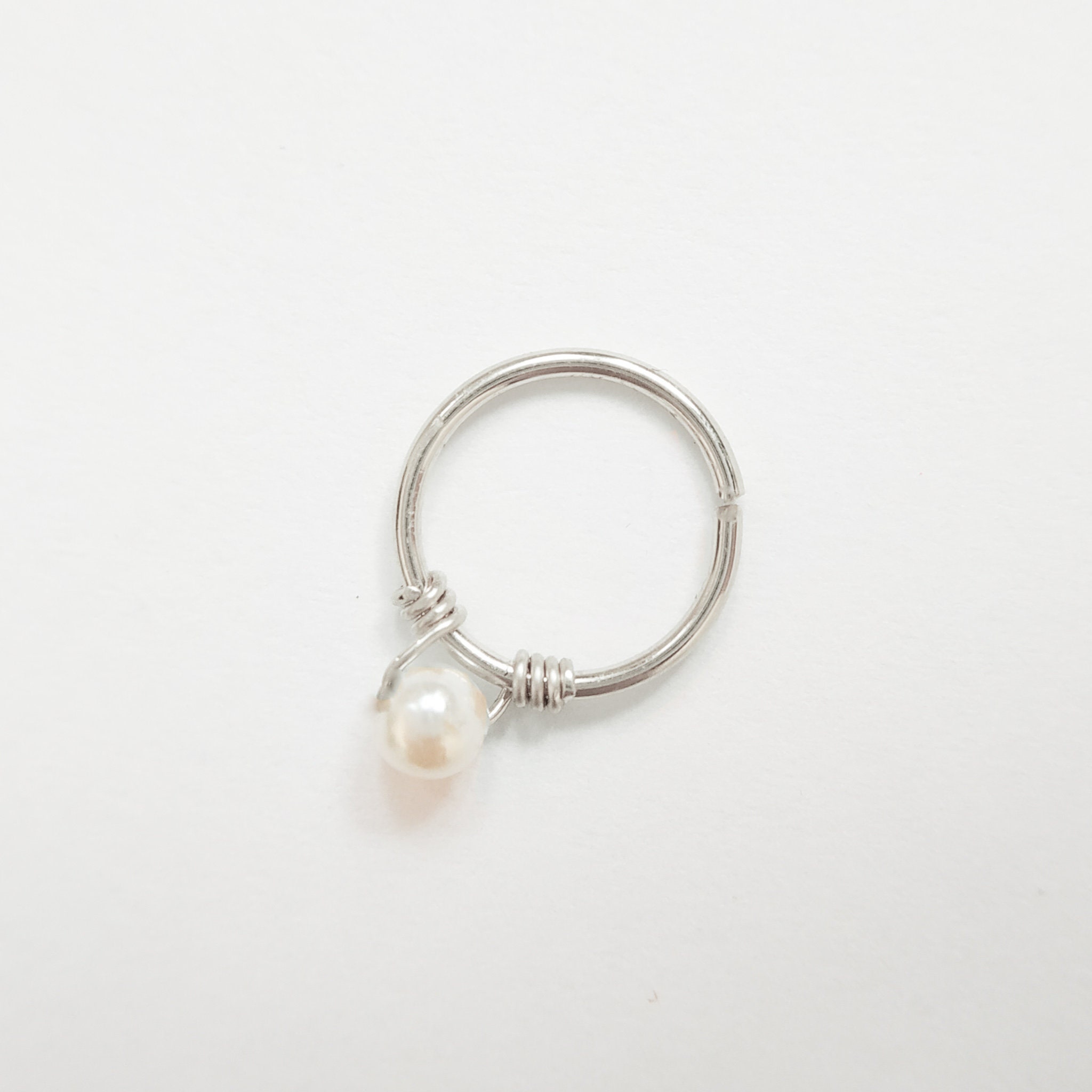 Pearl Helix Piercing - Helix Earring Hoop With Pearl - Pearl Cartilage ...