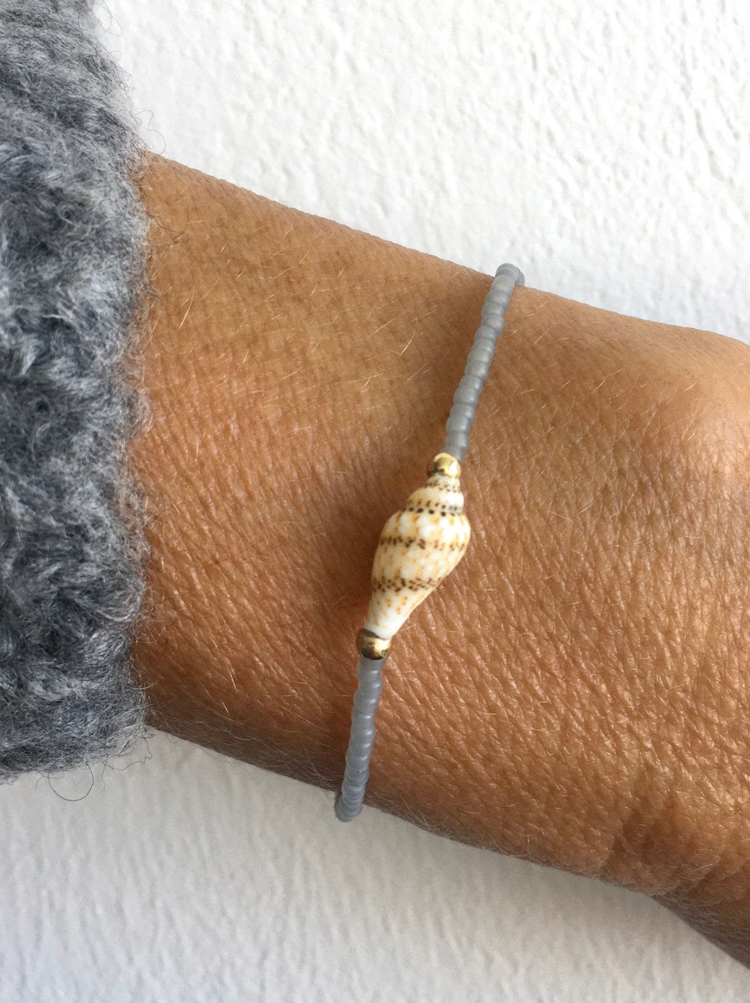Fine Bracelet With Shell Friendship Bracelet Rocaille Beads - Etsy