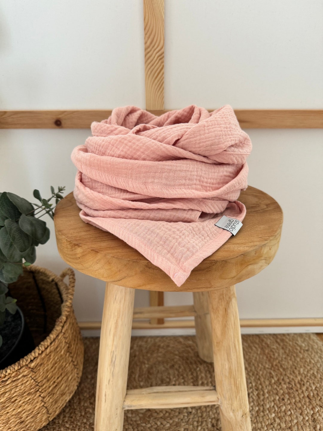 HANNA Muslin Scarf Light Pink/ Ladies Scarf Shawl Neckerchief ...