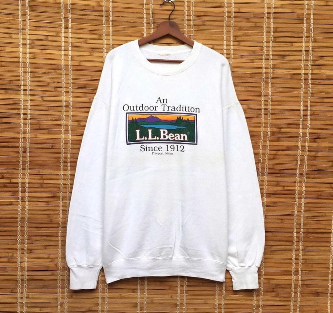 Vintage 1990s LL Bean Outdoor Crewneck Long Sleeve Sweatshirt Big Logo ...