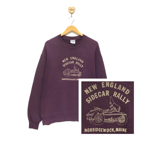 Rare! Vintage 90s Sidecar Rally New England CrewNeck … - Gem