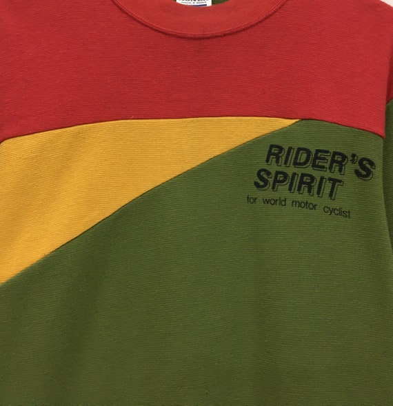 Nice! Vintage HONDA Riders Spirit Motorcyclist Crewne… - Gem