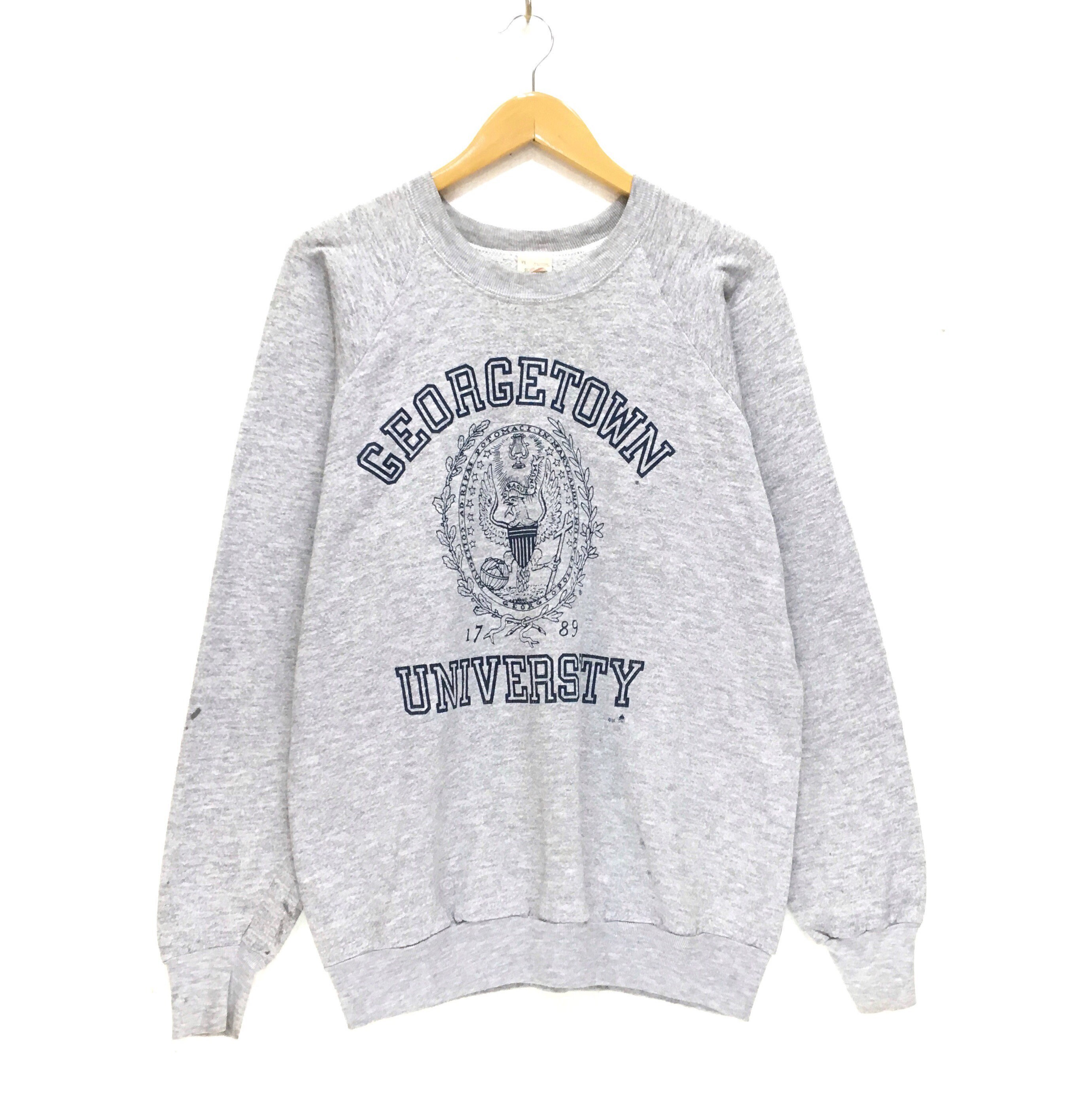 Rare 1980s Vintage Georgetown University Crewneck Long Sleeve ...