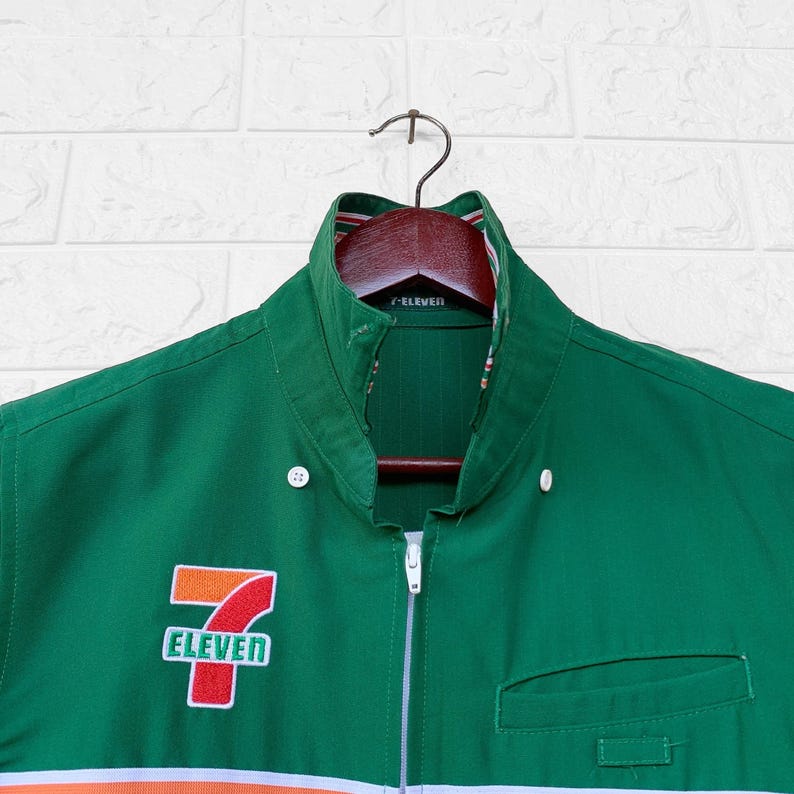 Vintage Seven Eleven Uniform Workers Zipper Shirt Made in Japan ...