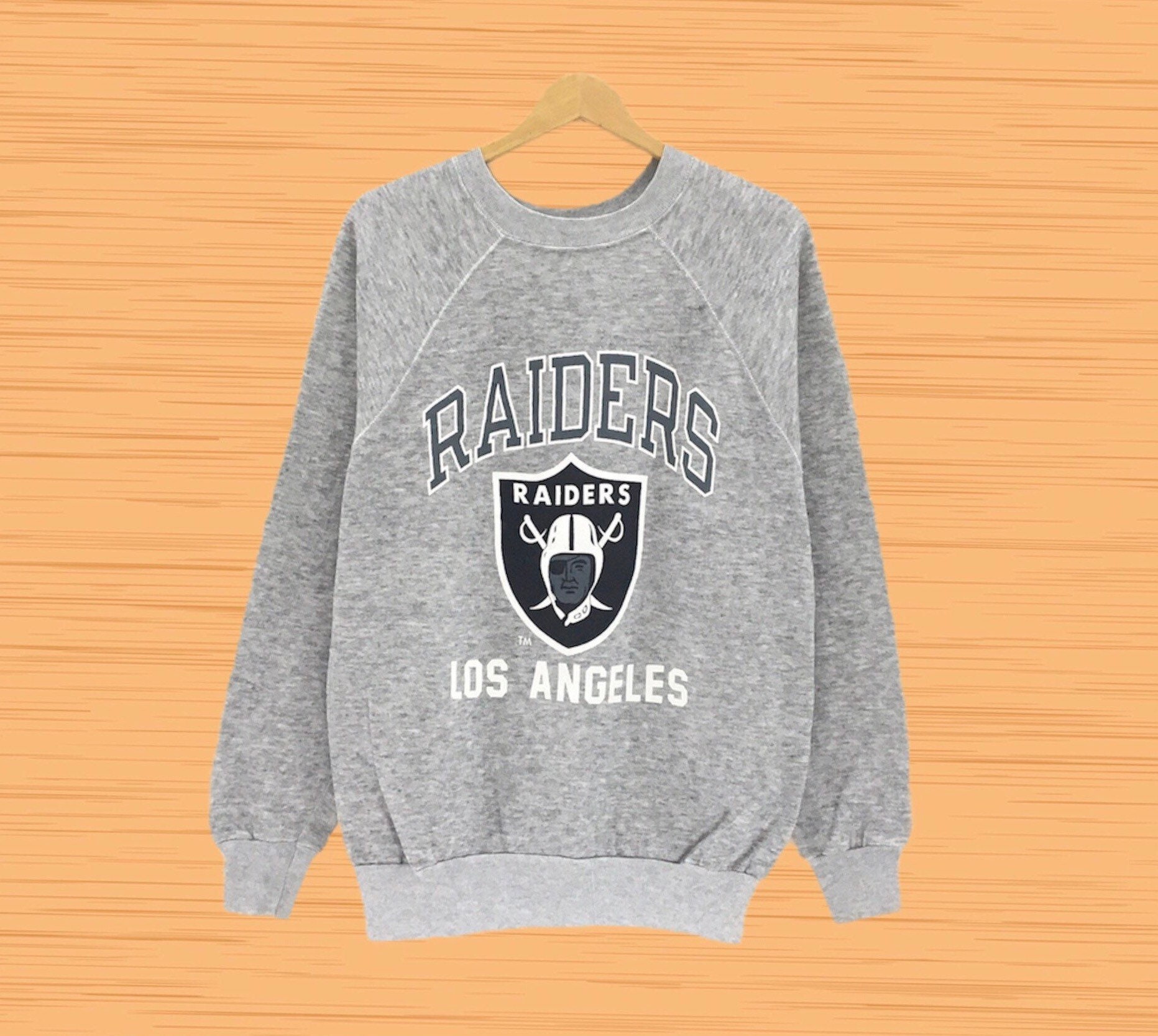 Rare Vintage 80s Raiders Los Angeles Crewneck Long Sleeve Sweatshirt ...
