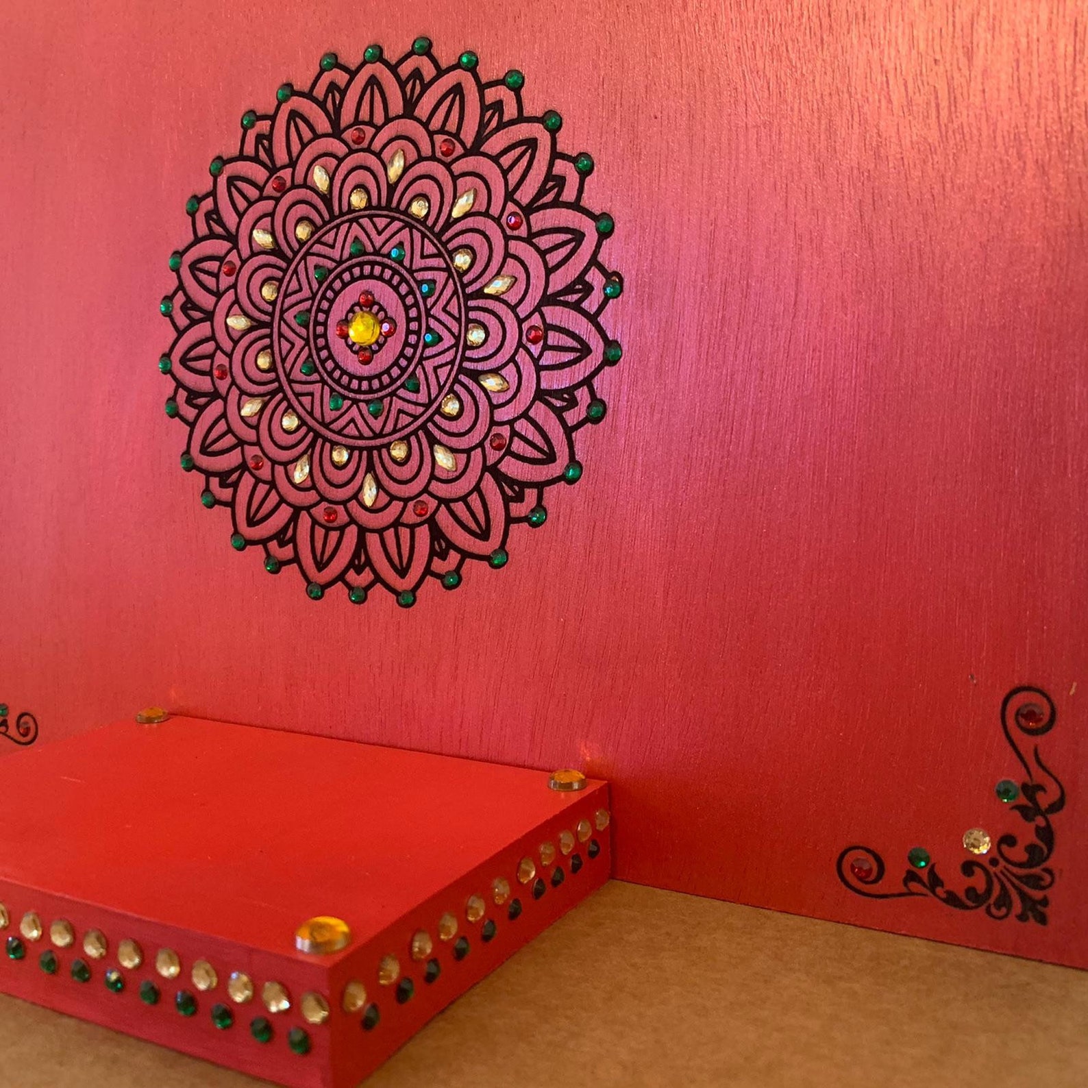 Mandir-ganpati Decoration/backdrop and Aasana (seat). - Etsy