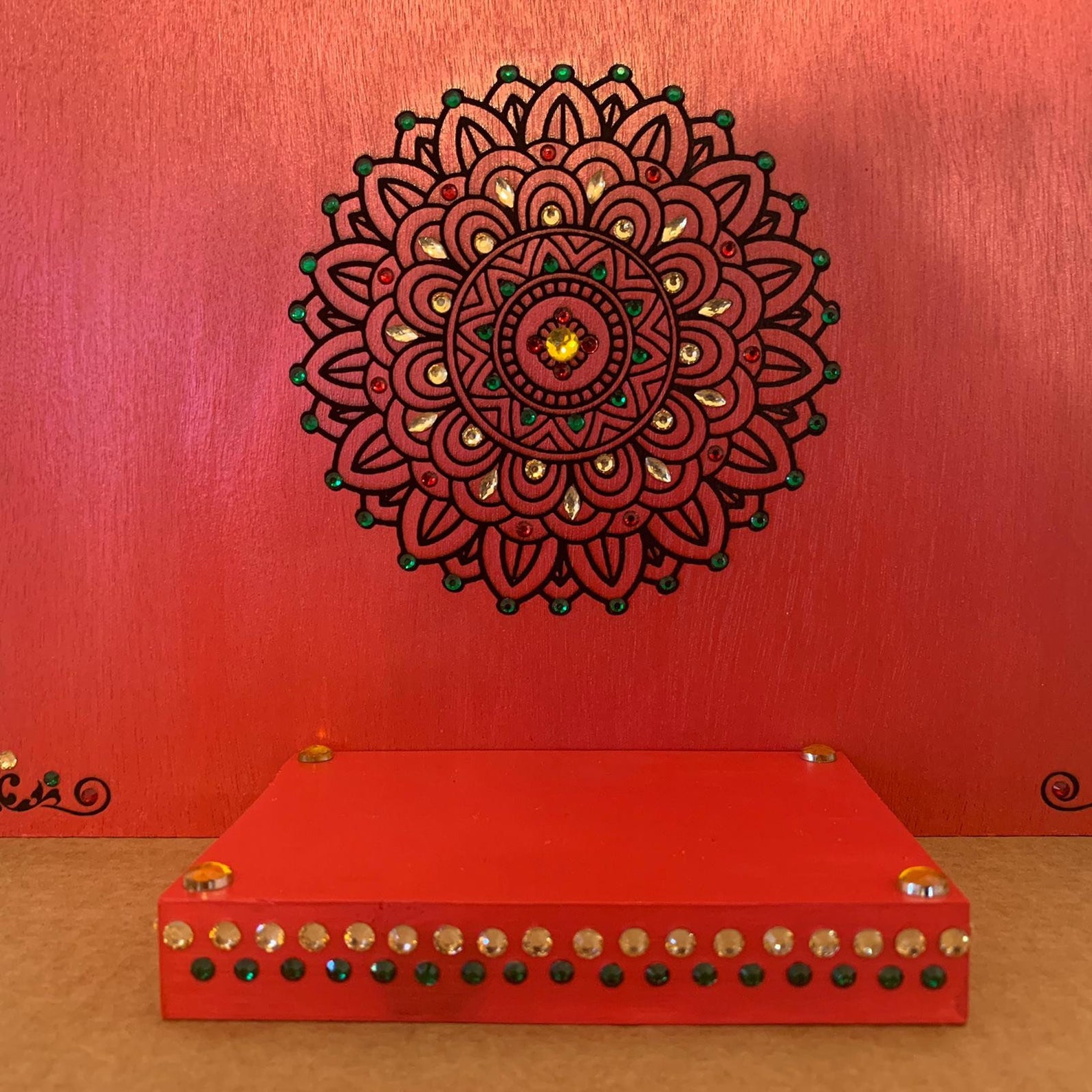 Mandir-ganpati Decoration/backdrop and Aasana (seat). - Etsy