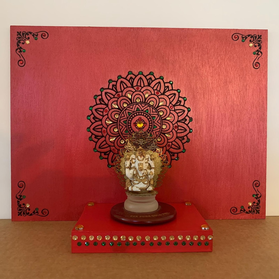 Mandir-ganpati Decoration/backdrop and Aasana (seat). - Etsy