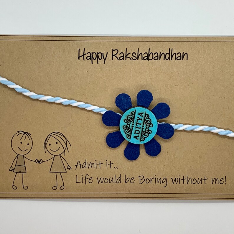 Customized Handmade Rakhi Made Out of Textile & Wood for - Etsy