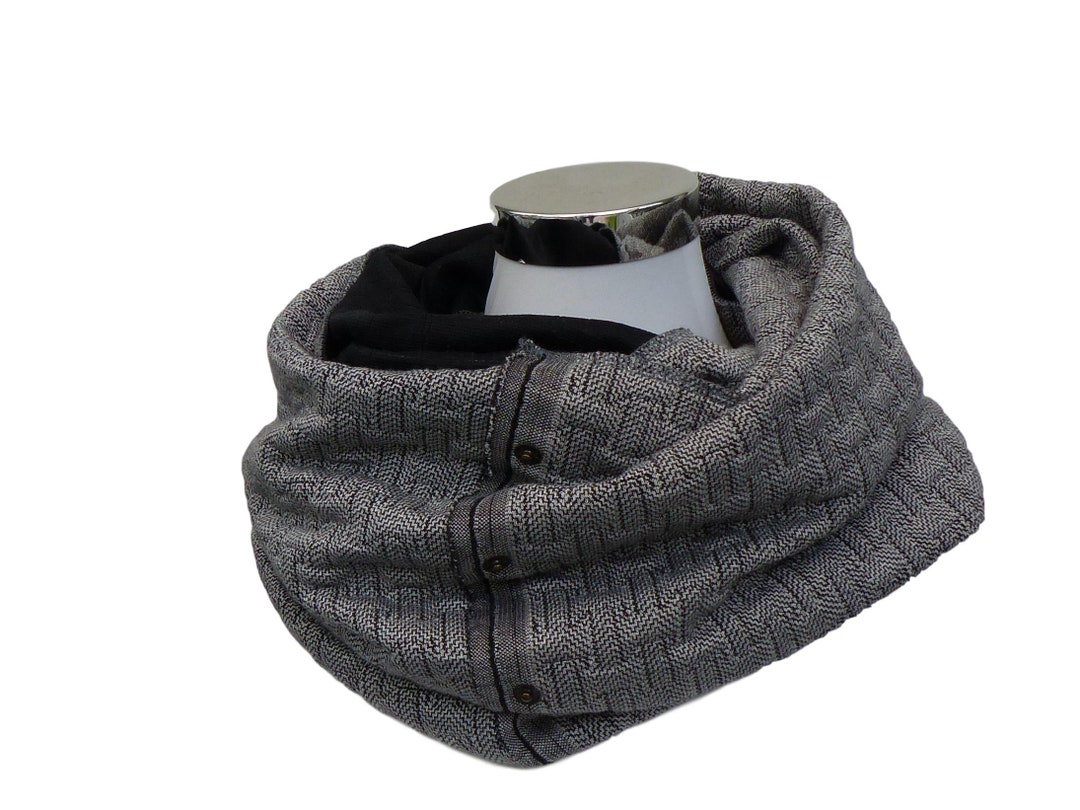 Loop Scarf Grey Decorated With Small Ball Rivets - Etsy UK
