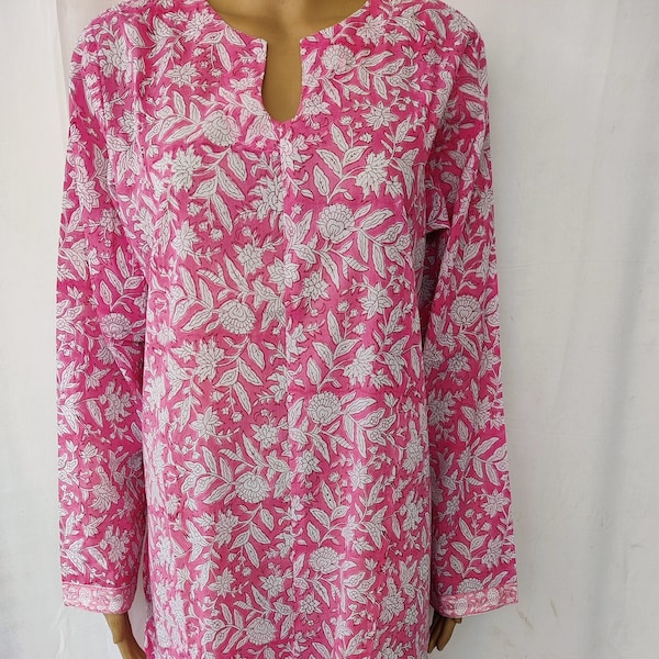 Block Print Tunic Short Dress - Etsy