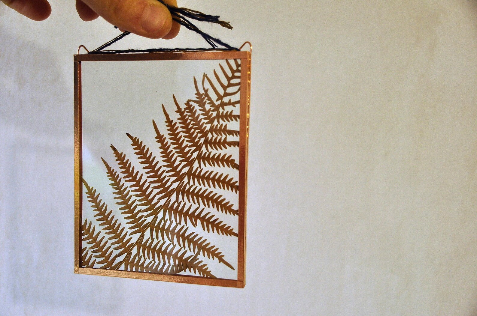 Pressed Fern Frame Fern Plant Art Autumn Fern Golden Golden | Etsy