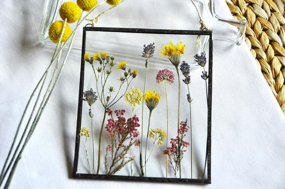 Meadow Flowers Frame Herbarium Frame Lavender Erica Frame - Etsy