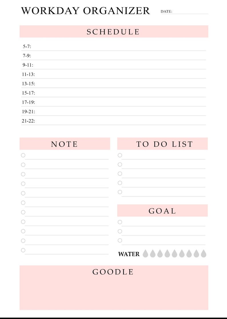 Workday Organizer, Planner, Daily Planner, to Do List! - Etsy