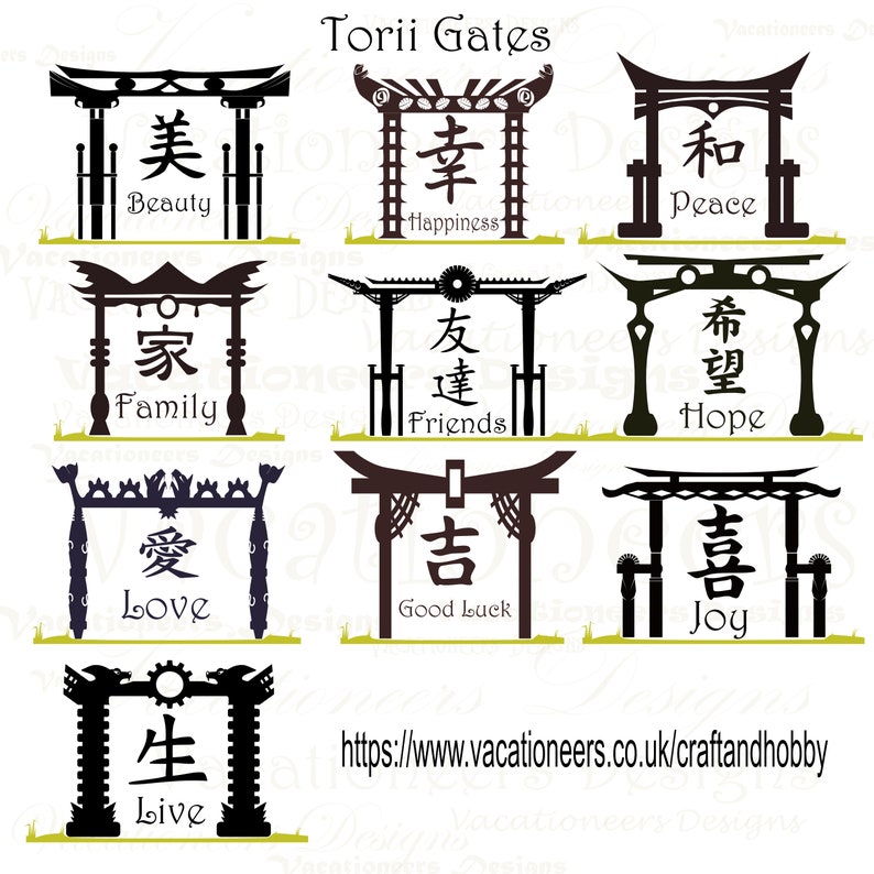 Torii Design Pack A for Crafters and Hobbyists Svg Jpg Gif | Etsy