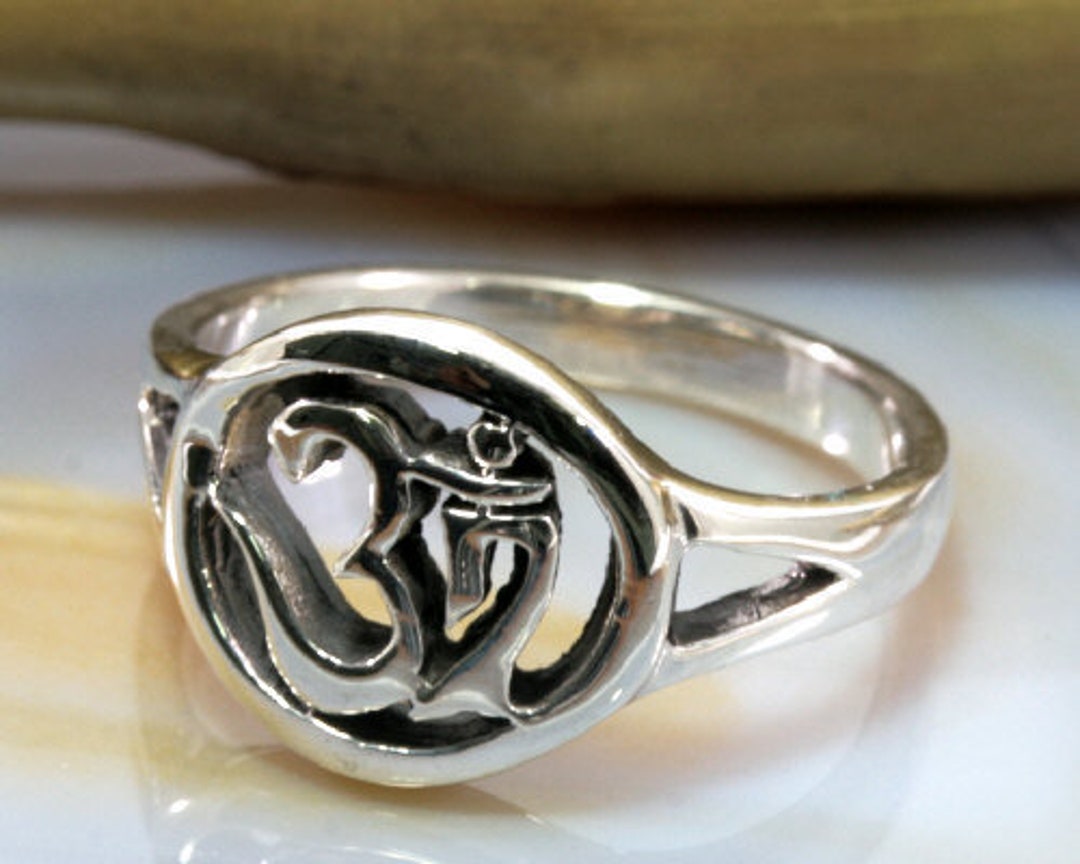OM, Ring, 925 Sterling Silver - Etsy