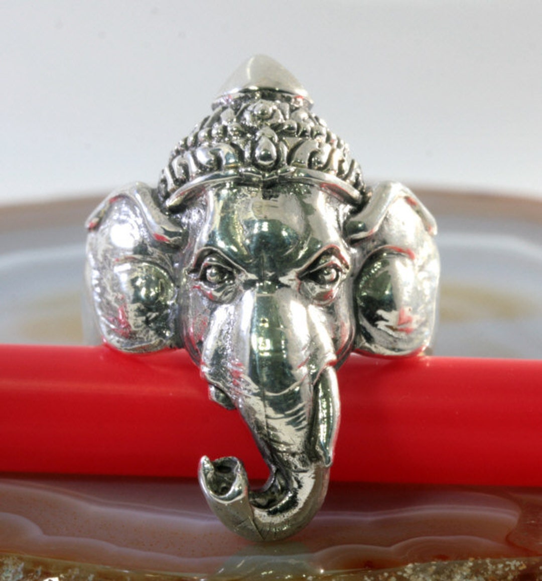 Ganesha, Elephant God, Ring, Silver - Etsy