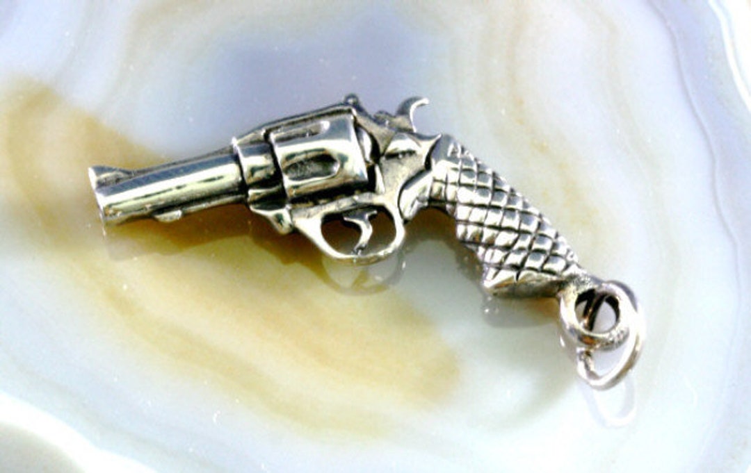 Revolver, Silver, Pendant - Etsy