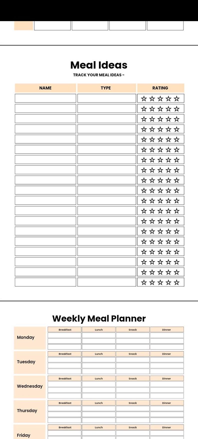 Meal Planner - Etsy