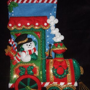 NEW Bucilla"candy Express" Finished Completed Stocking 18" Fully Lined ...