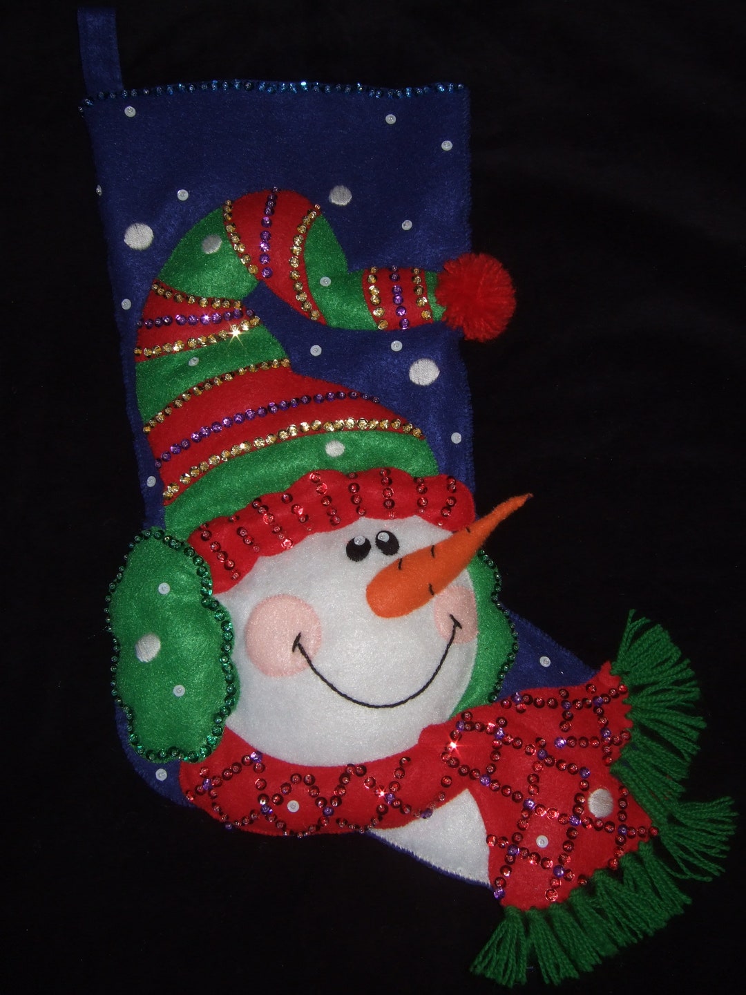 NEW frostydimentions Finished Completed 18 Stocking Fully Lined & Ready ...