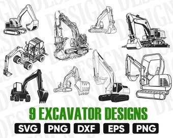 Excavator stencil | Etsy