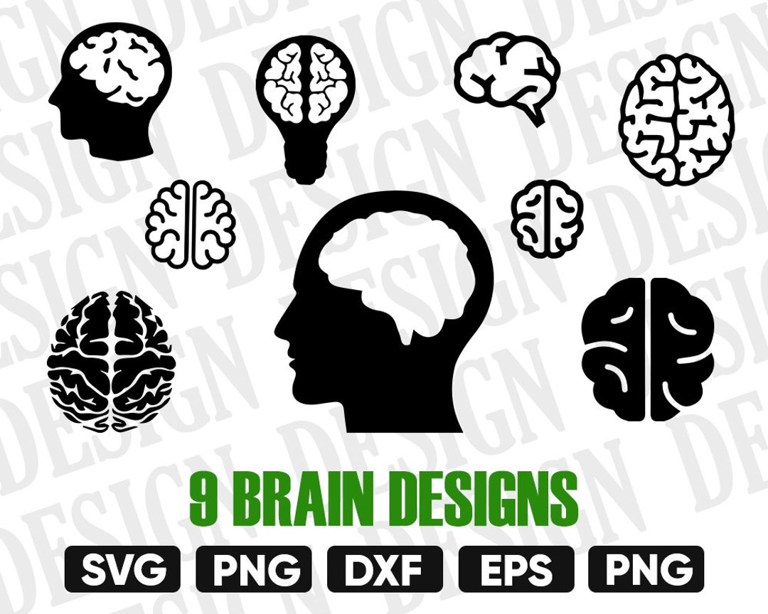 BRAIN SVG, Human Brain Svg, Brain Svg Bundle, Brain Selhouette, Brain ...