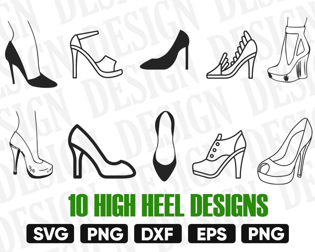 Hight Heel Svg, High Heel Silhouette, High Heels Svg Bundle, High Heel ...