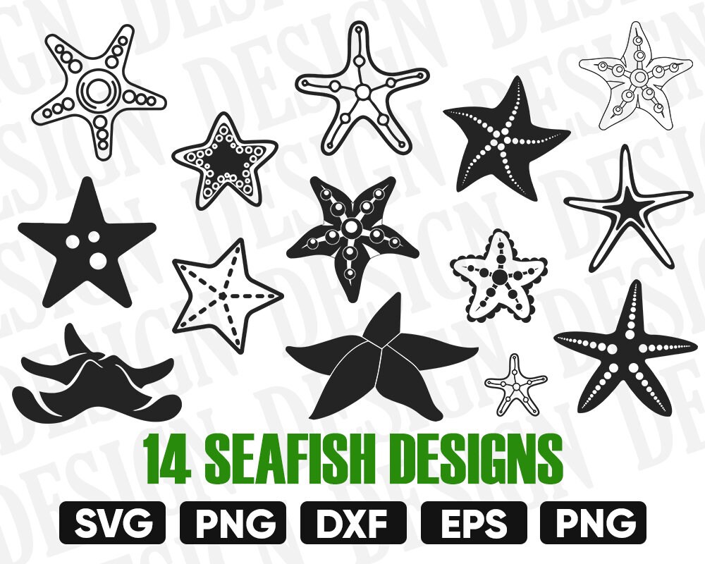 STARFISH SVG Starfish silhouette Starfish Clipart Starfish | Etsy