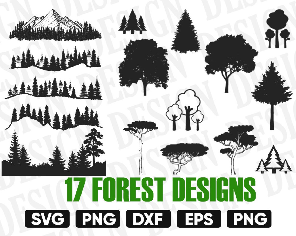 Forest Svg Bundle Woodland Svg Nature Svg Tree Svg Pine - Etsy