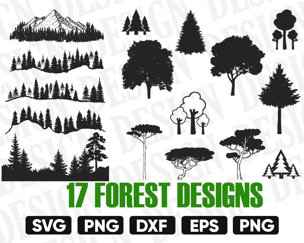 Forest Svg Bundle Woodland Svg Nature Svg Tree Svg Pine - Etsy