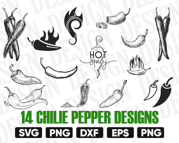 CHILI PEPPER SVG Pepper Svg Bundle Pepper Vector Chili | Etsy Australia