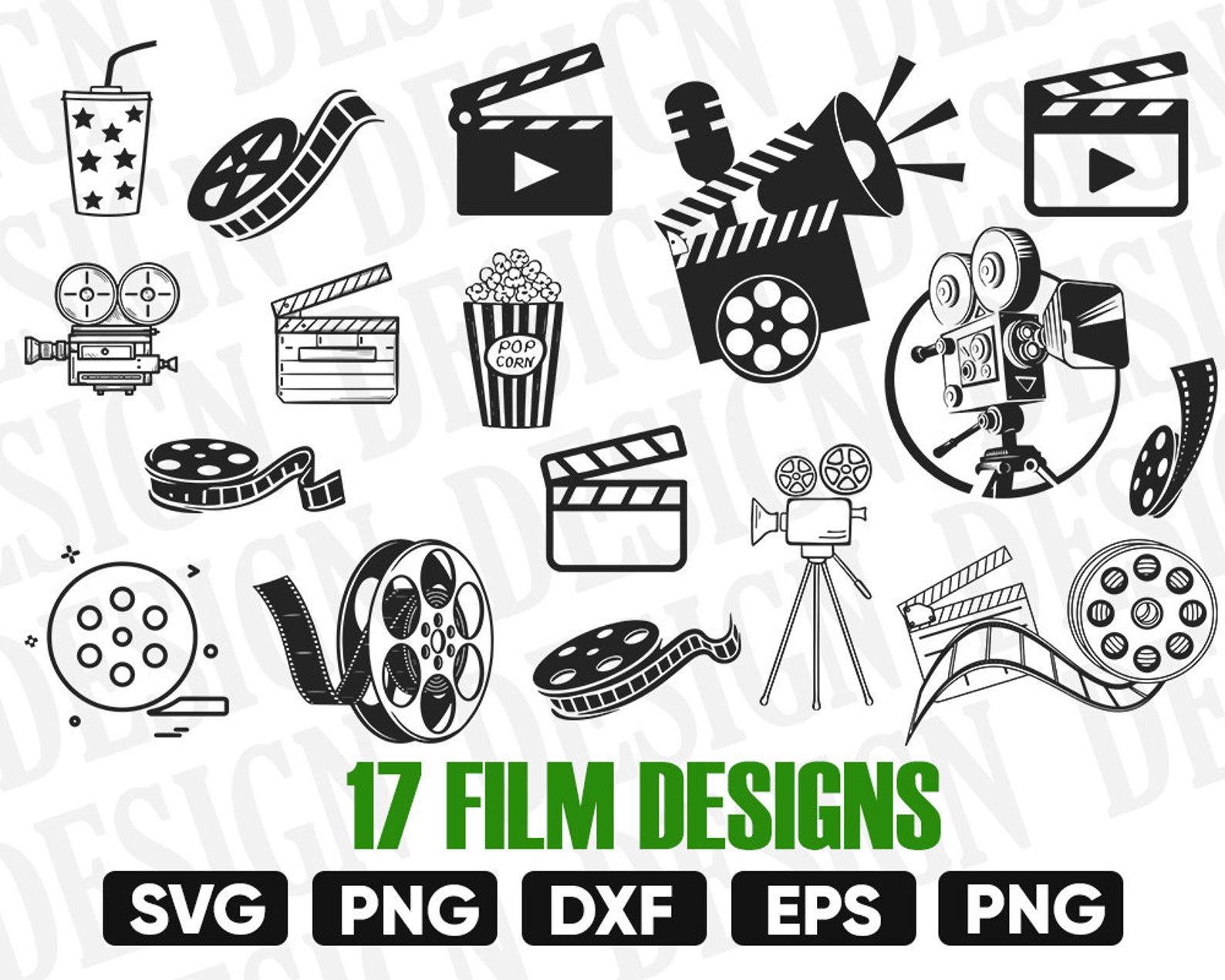 FILM SVG, Film Vector, Film Silhouette, Movie SVG, Film Strip Svg, Film ...