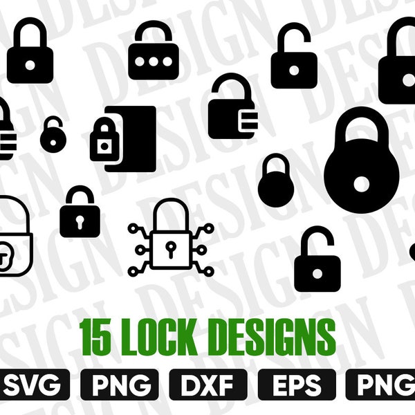 Lock Stencil - Etsy