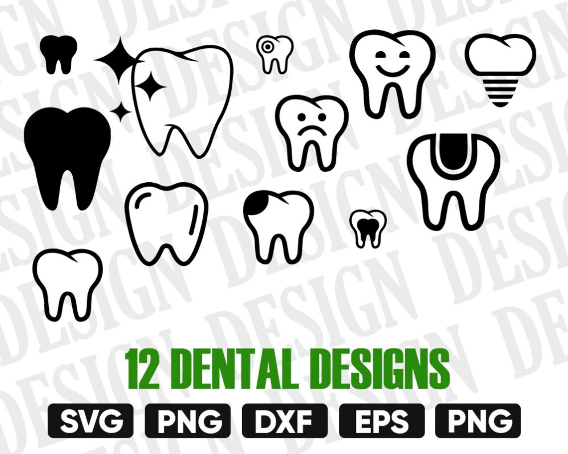 DENTAL SVG, Zahn SVG, Zahn molar Svg, Zahnmonogramm, Zahnschablone ...