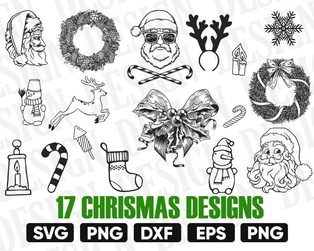 Christmas Svg Bundle, Christmas Dxf, Merry Christmas Svg, Christmas ...