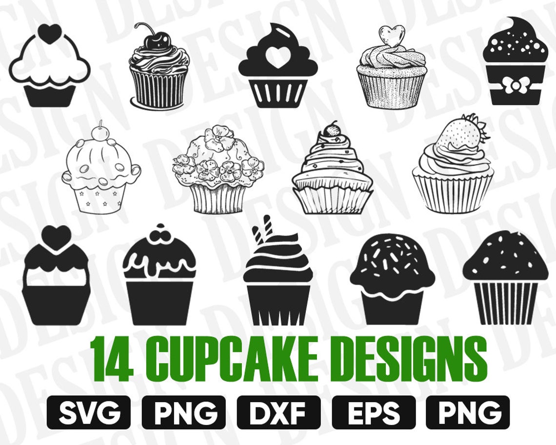 Cupcake SVG bundle Cupcake Svg Cutting Files cupcake vector | Etsy