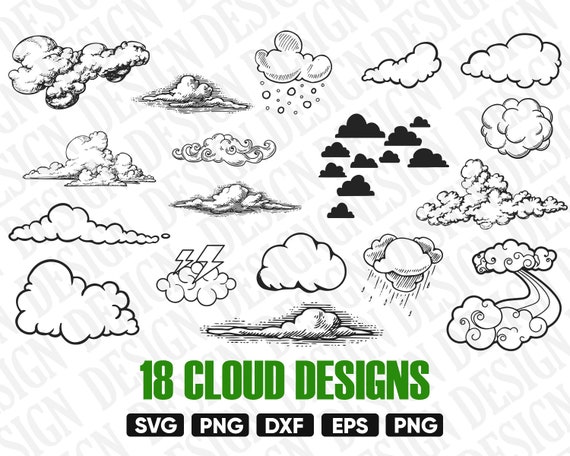 CLOUD SVG Clouds Silhouette Sky Svg Cloud Bundle Svg | Etsy