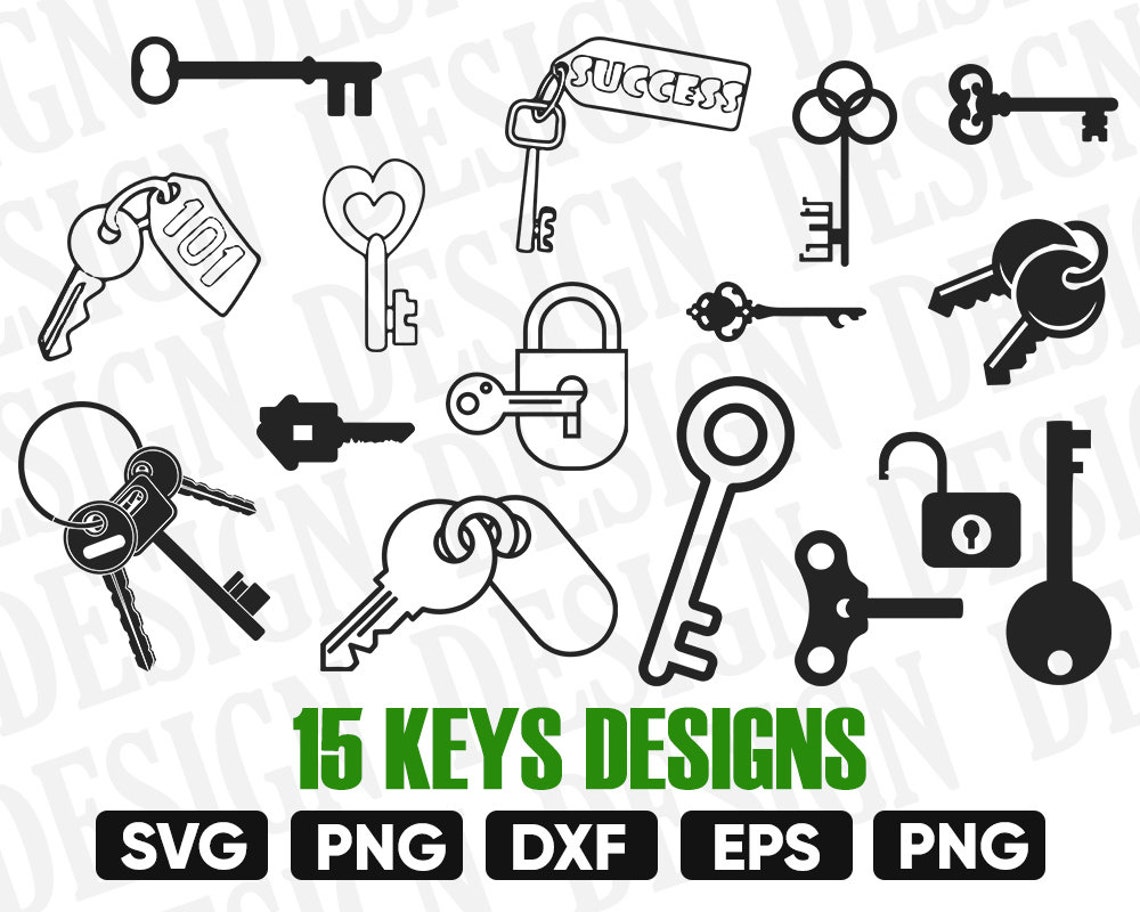 KEYS SVG Key Silhouette Modern Key Key Svg Bundle Keys - Etsy