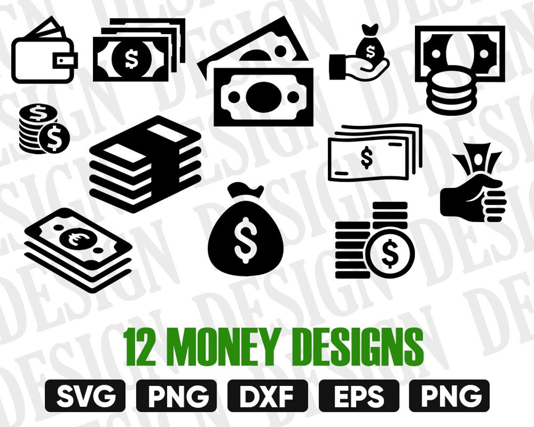 MONEY SVG, Cash Design, Money Clipart, Cash Silhouette, Dollar Bill Svg ...