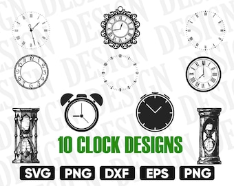 Clock Face Svg Dxf Eps Cut File for Cricut Silhouette - Etsy