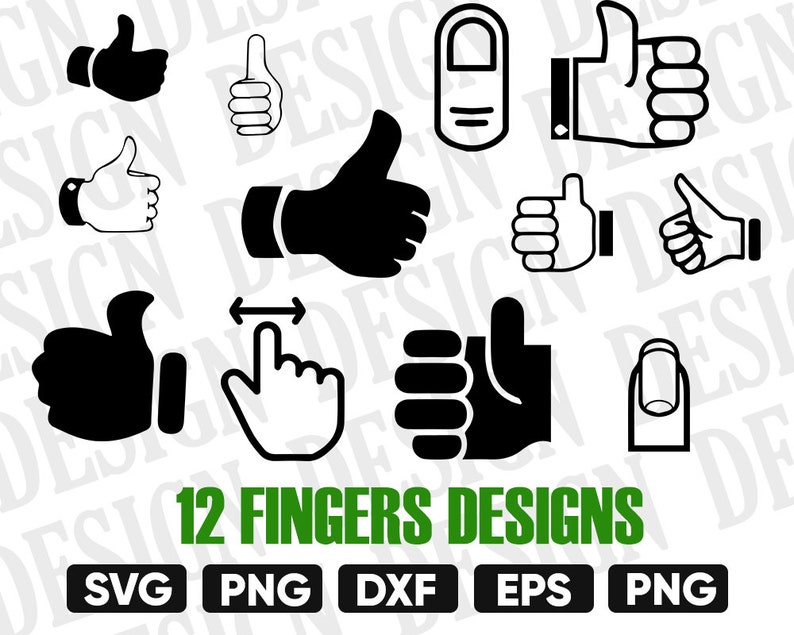 FINGER SVG, Finger Clipart, Hand Svg, Finger Silhouette, Thumbs up ...