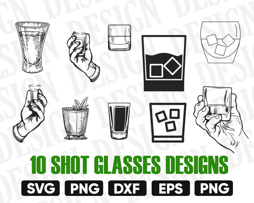 SHOT GLASSES SVG, Shot Glass Silhouette, Glasses Svg Bundle, Shot ...